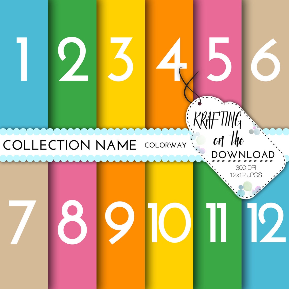 Mix and Match Digital Paper Pack Pick Your Own Custom Paper Pack 12 ...