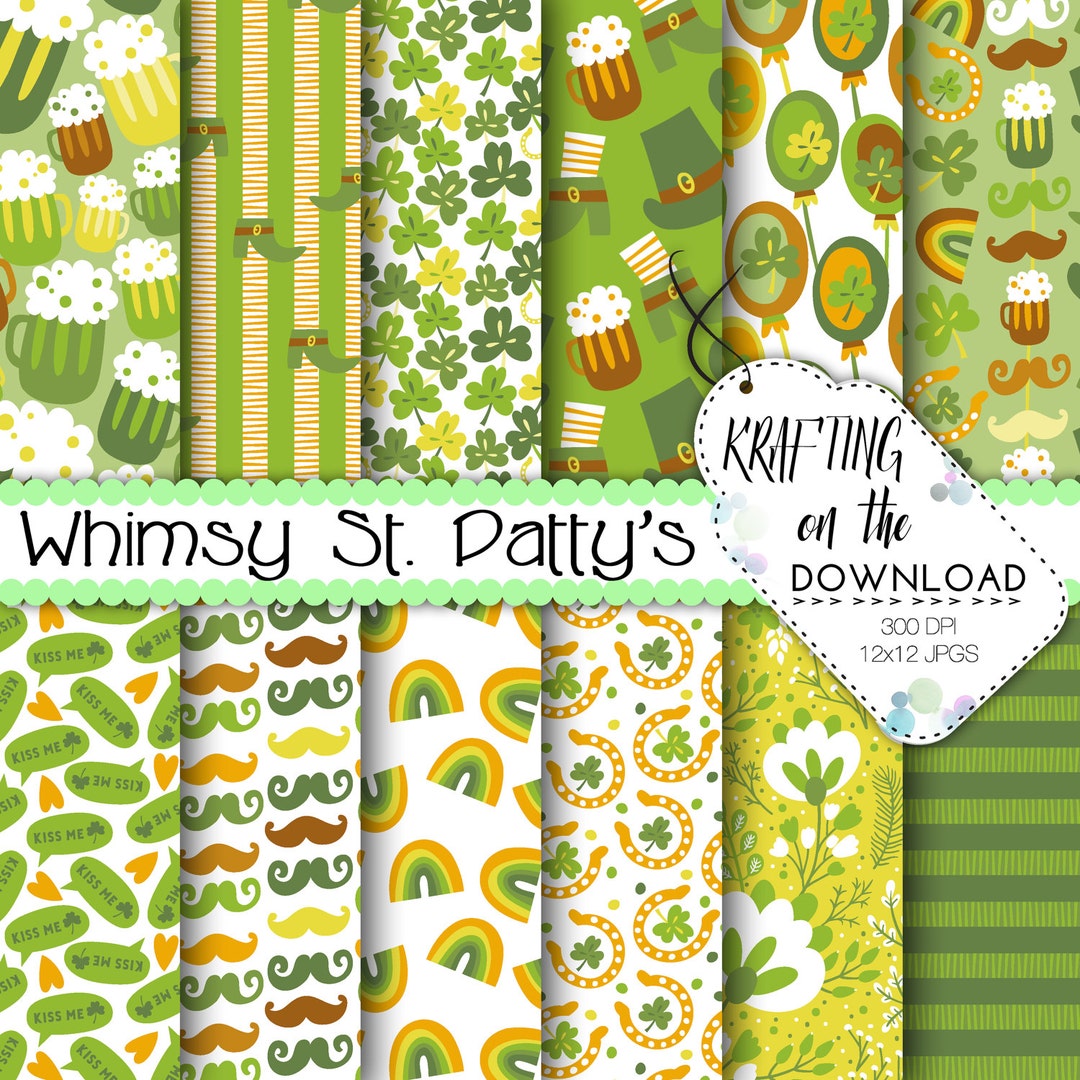 St Patricks Day Paper Pack Beer Digital Paper Saint Patricks Day ...