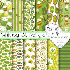 St Patricks Day Paper Pack Beer Digital Paper Saint Patricks Day ...