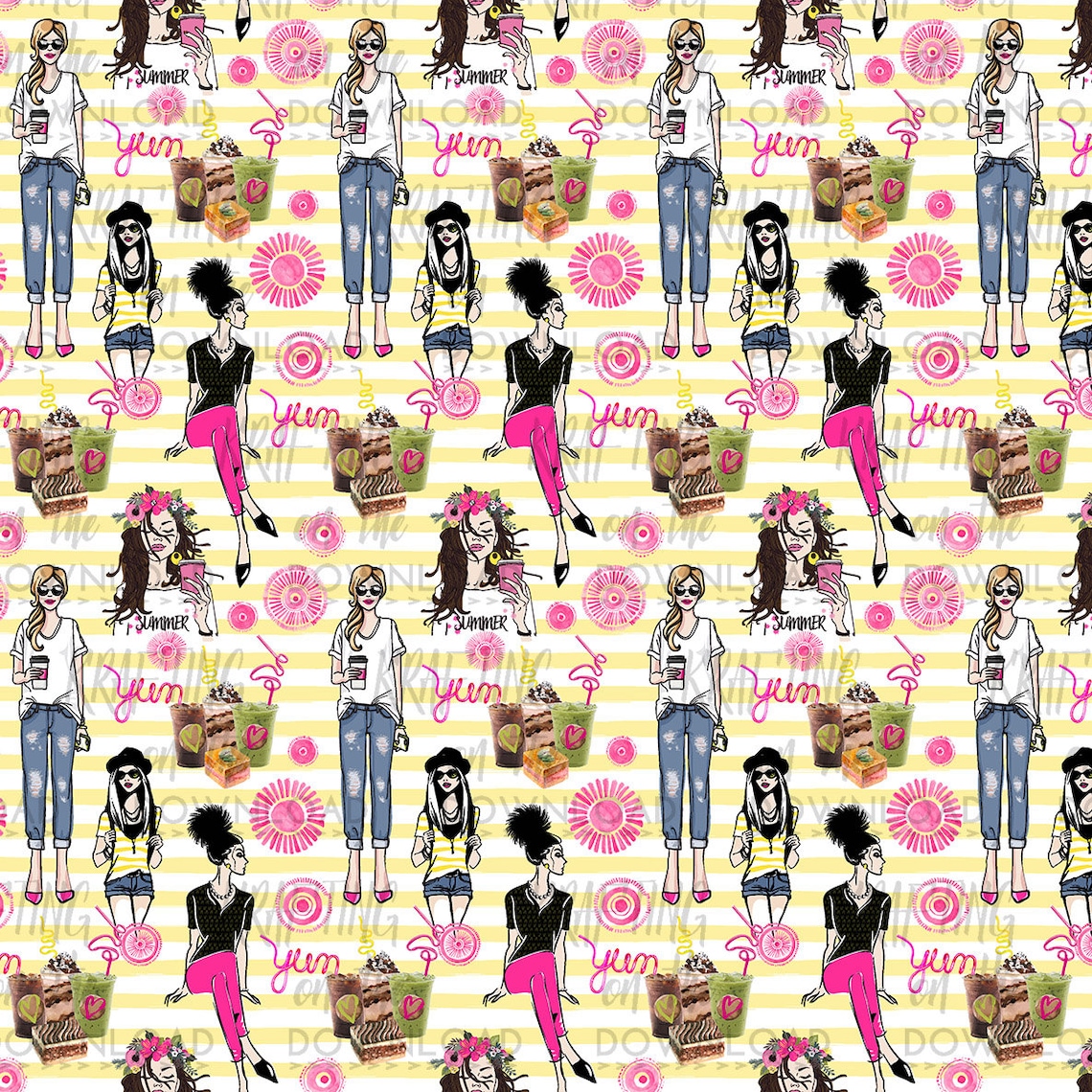 Watercolor Iced Coffee Paper Pack Watercolor Coffee Digital Paper ...