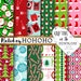 Santa Digital Paper Pack Santa Hat Holiday Paper Red Green Santa ...