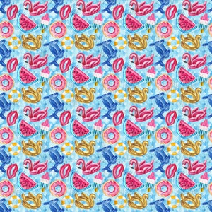 Summer Planner Girl Paper Pack Pool Party Paper Pack Watercolor Summer ...