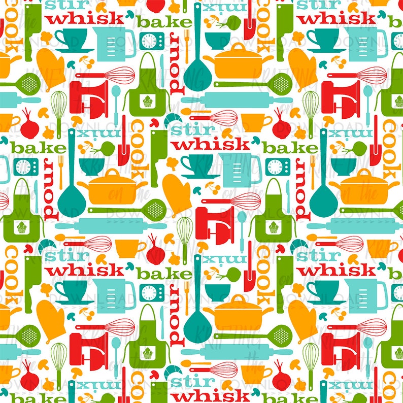 Kitchen Paper Pack Coral and Mint With Teal Papers Breakfast - Etsy