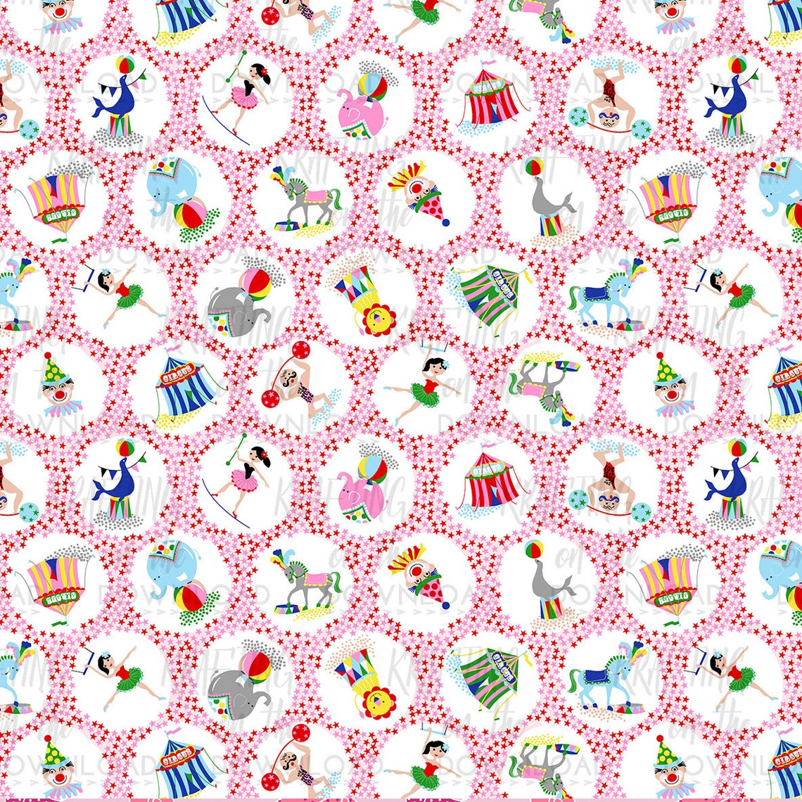 Circus Paper Pack Circus Digital Papers Circus Birthday Papers | Etsy