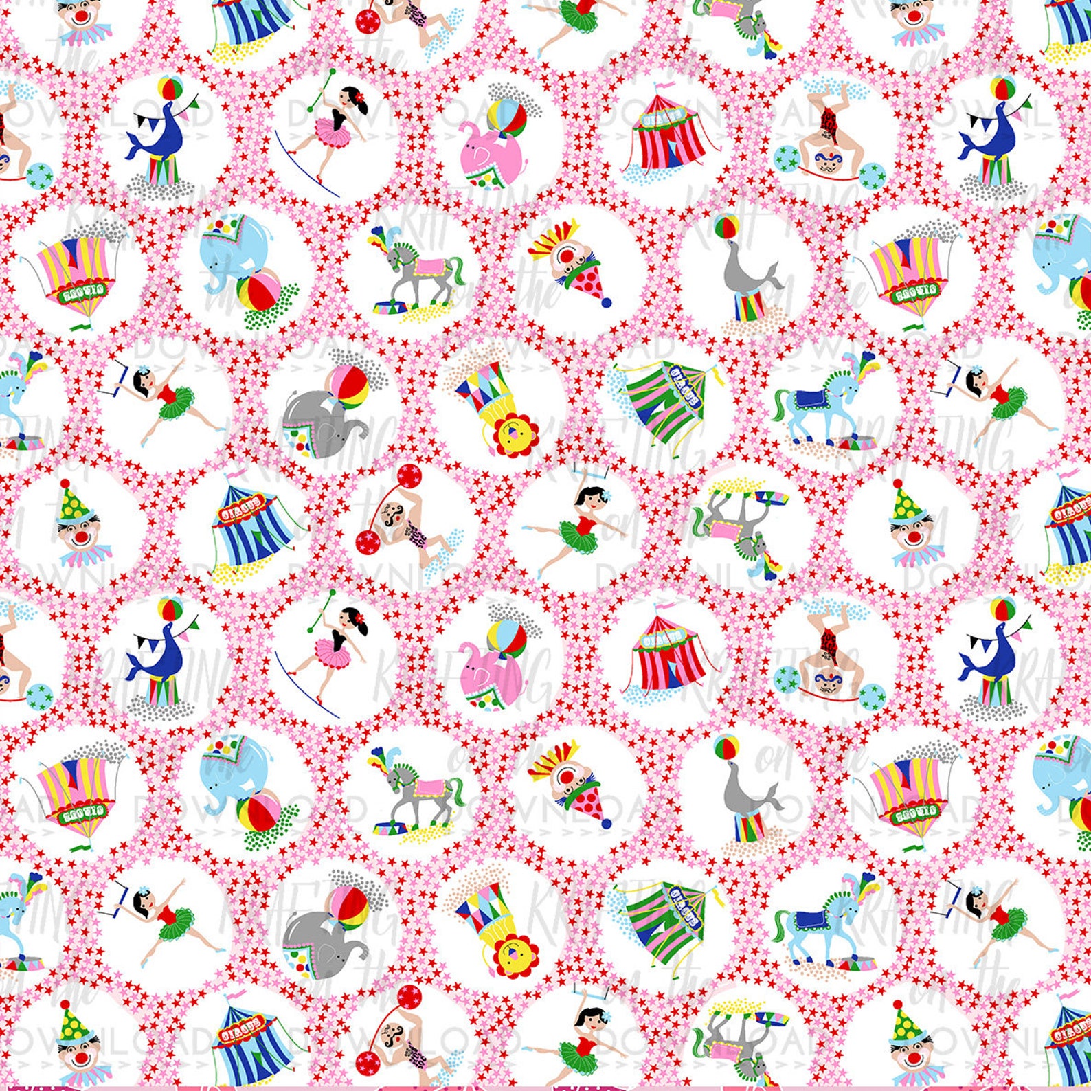Circus Paper Pack Circus Digital Papers Circus Birthday Papers - Etsy