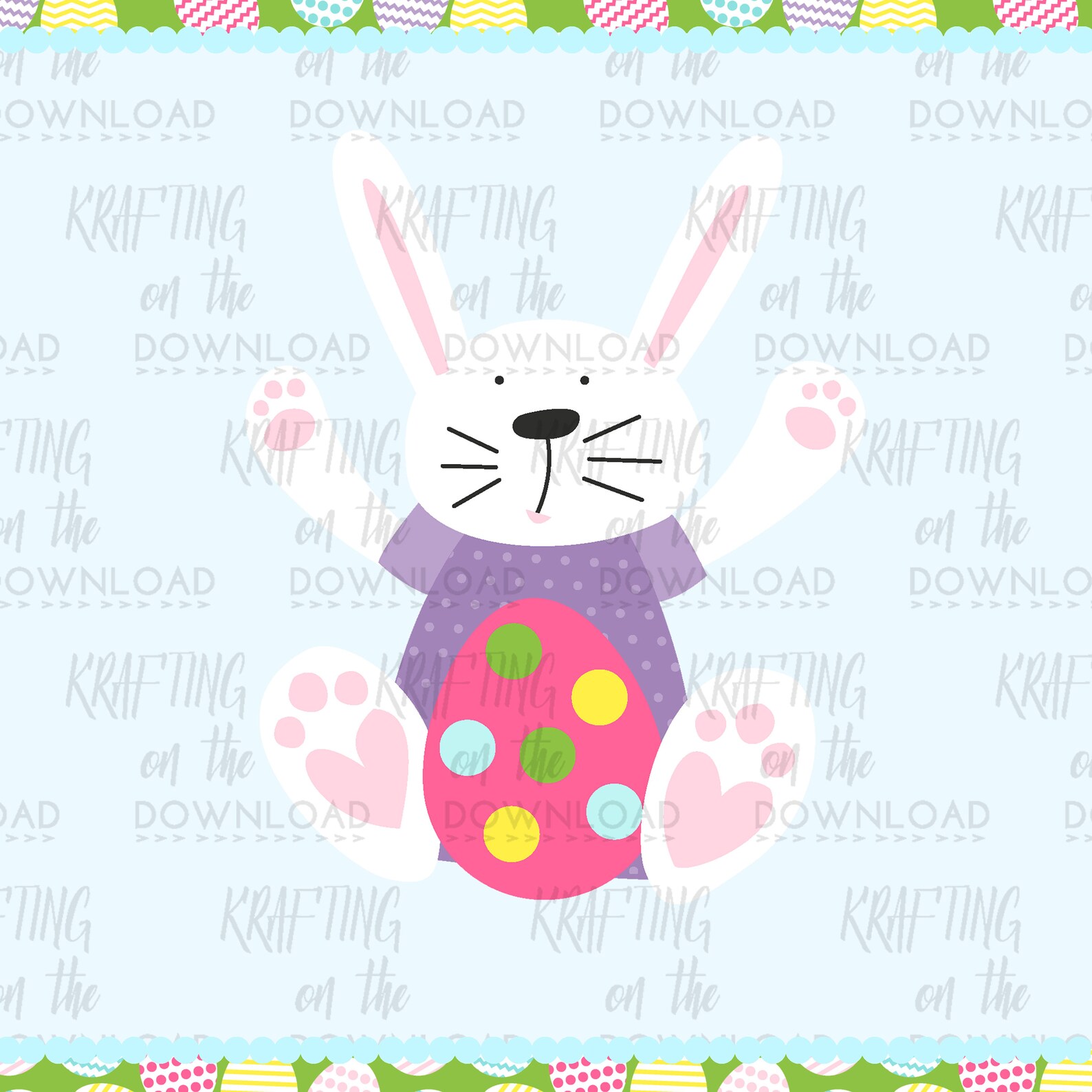 Happy Easter Clip Art Set Bright Easter Bunny Clipart Set Cute | Etsy