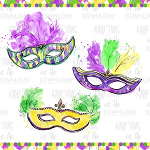 Mardi Gras Clipart Png File Watercolor Mardi Gras Clip Art Set ...