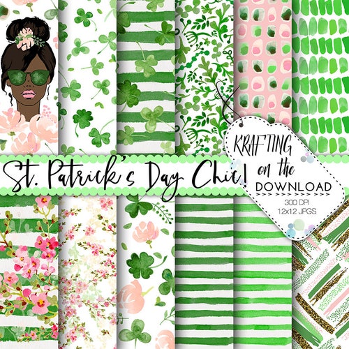 St Patricks Day Digital Paper St Patrick Scrapbooking Papers - Etsy