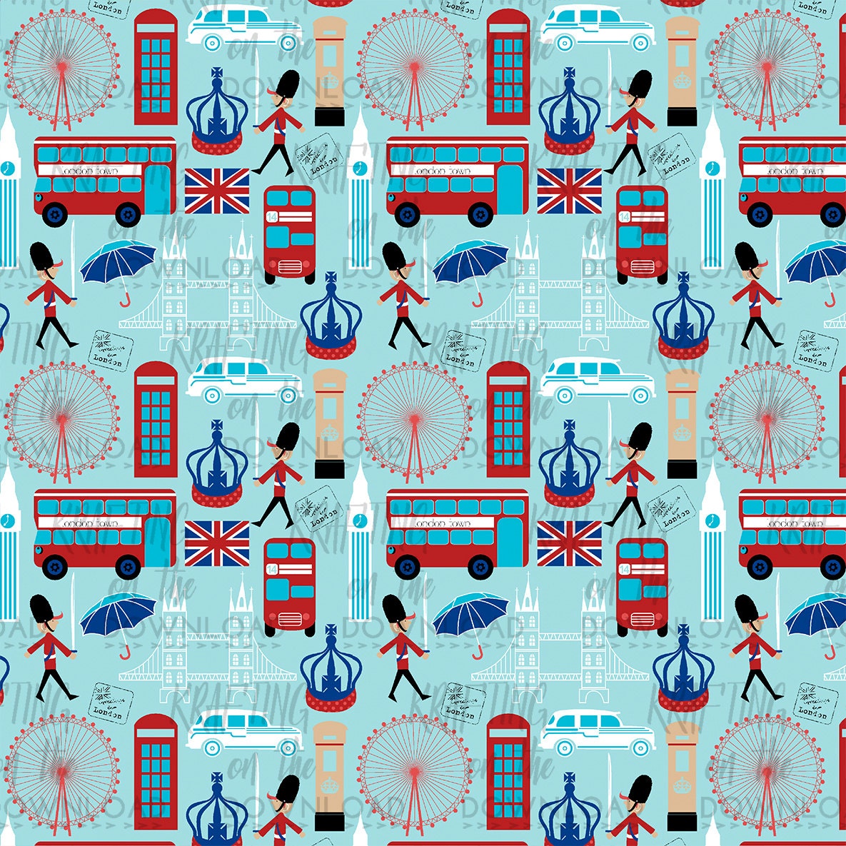 London Digital Paper Pack Travel British Flag UK Big Ben | Etsy