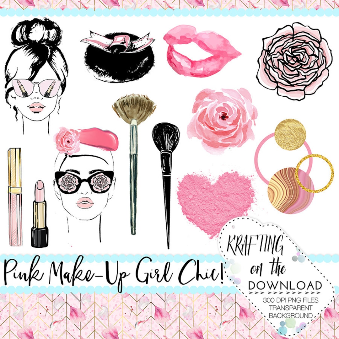 Makeup Clipart Beauty Clipart Mary Kay Printable Clip Art Set Make up Clipart Png Watercolor ...