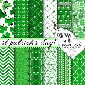 St Patrick's Day Digital Paper Pack St Patricks Day Digital Papers ...
