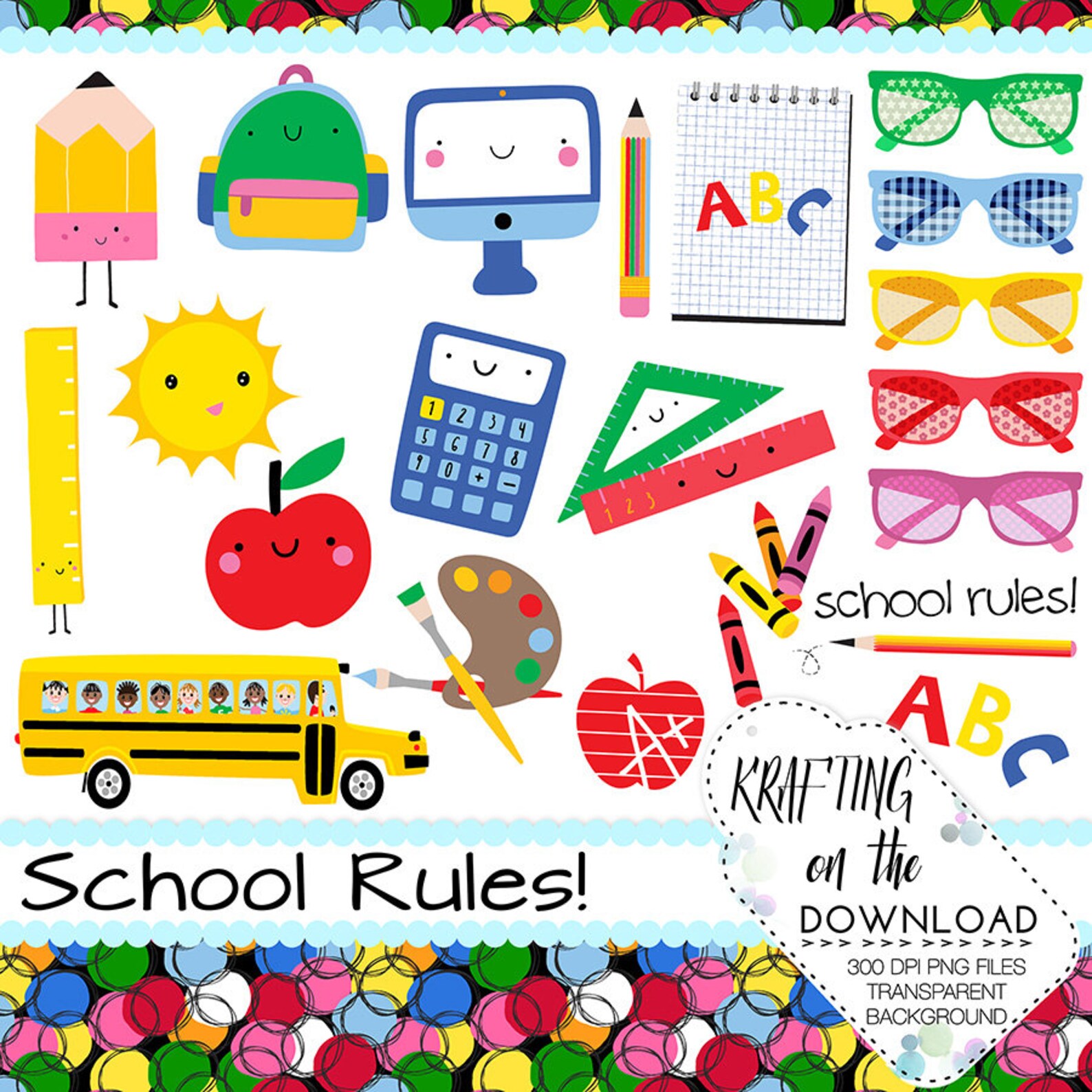 School Rules Clipart Set Back to School Clip Art Teacher - Etsy