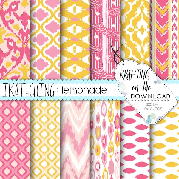 Pink Ikat - Etsy