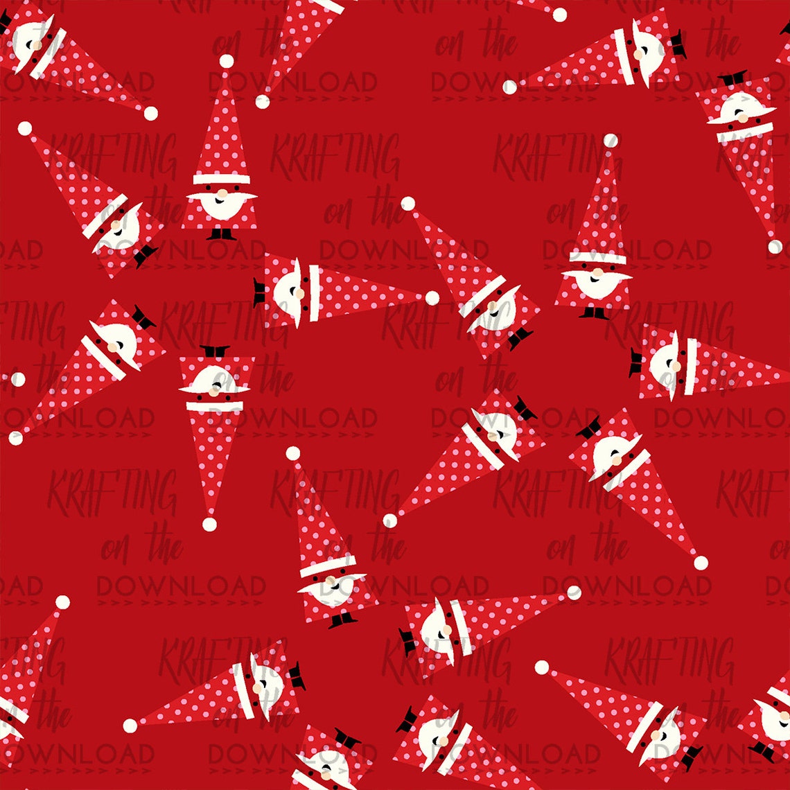 Santa Digital Paper Pack Santa Hat Holiday Paper Red Green - Etsy