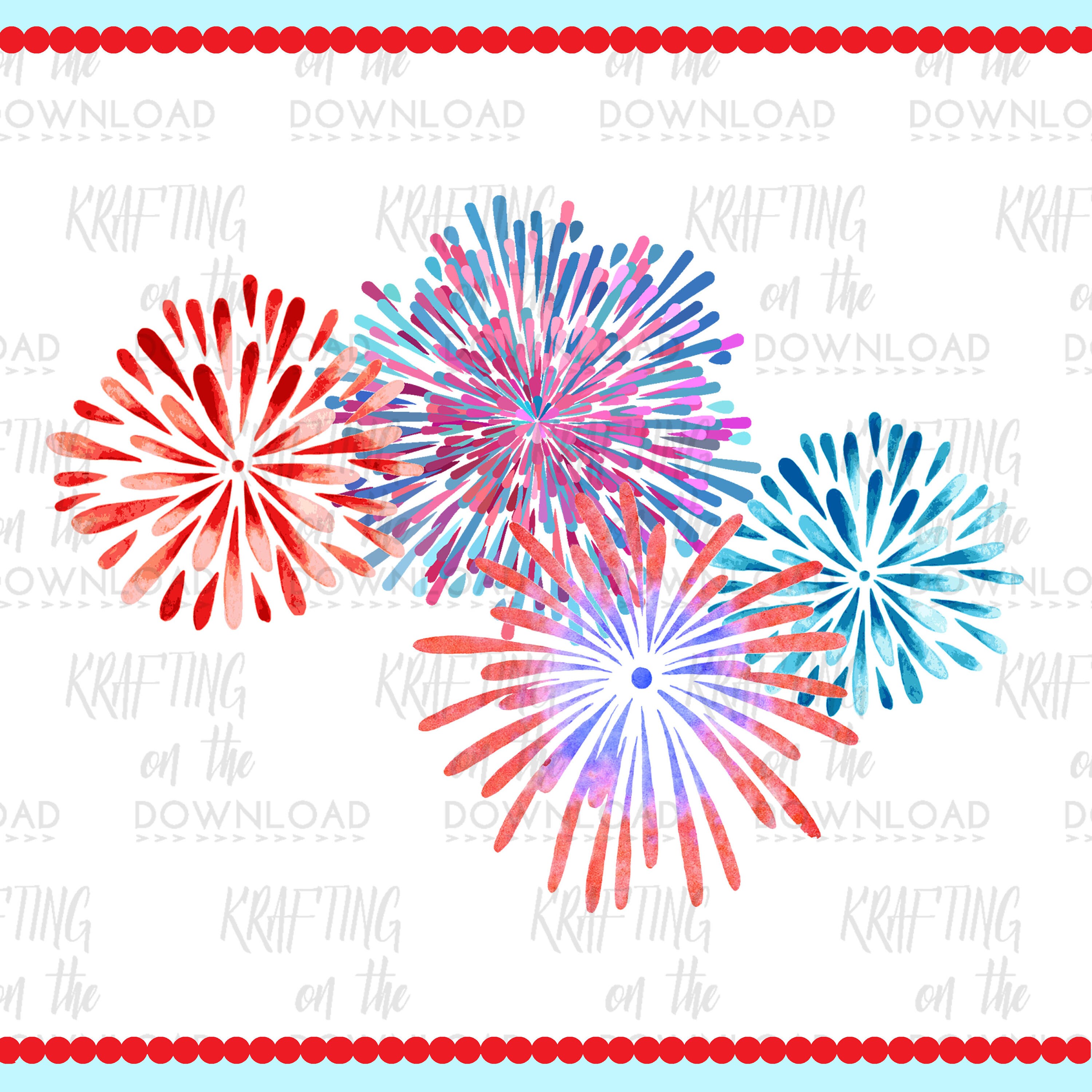 Watercolor 4th of July Clipart Png File Watercolor Fourth of July Clip ...