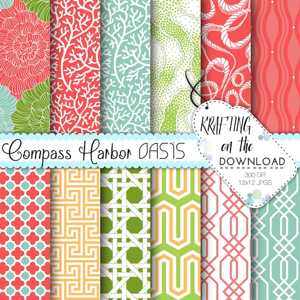 Coral Digital Paper - Etsy