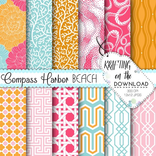 Summer Beach Digital Paper Pack Tropical Resort Digital Papers - Etsy