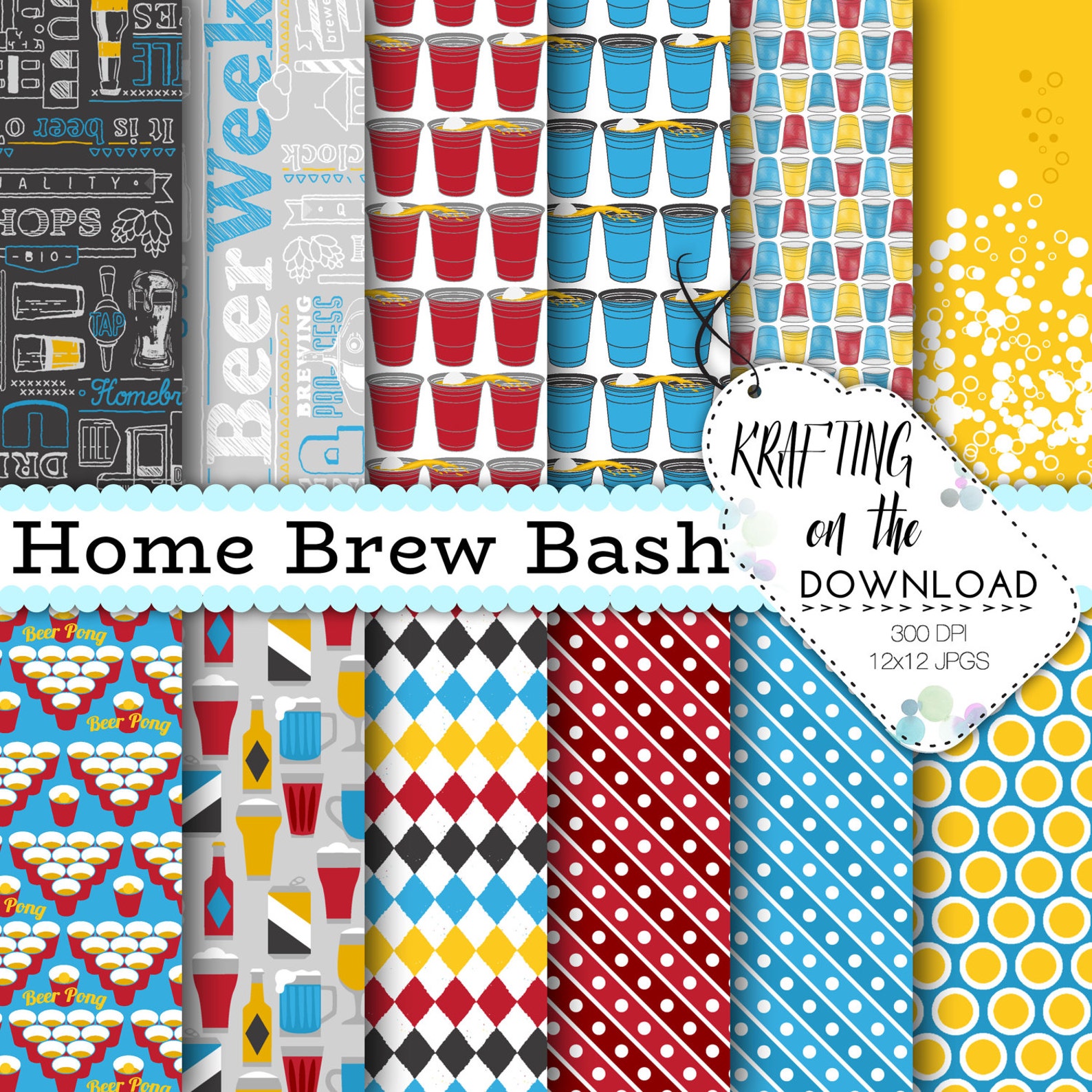 Beer Digital Paper Home Brew Beer Paper Pack BEER Pattern Beer - Etsy