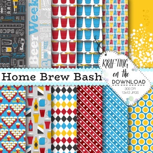 Beer Digital Paper Home Brew Beer Paper Pack BEER Pattern Beer ...
