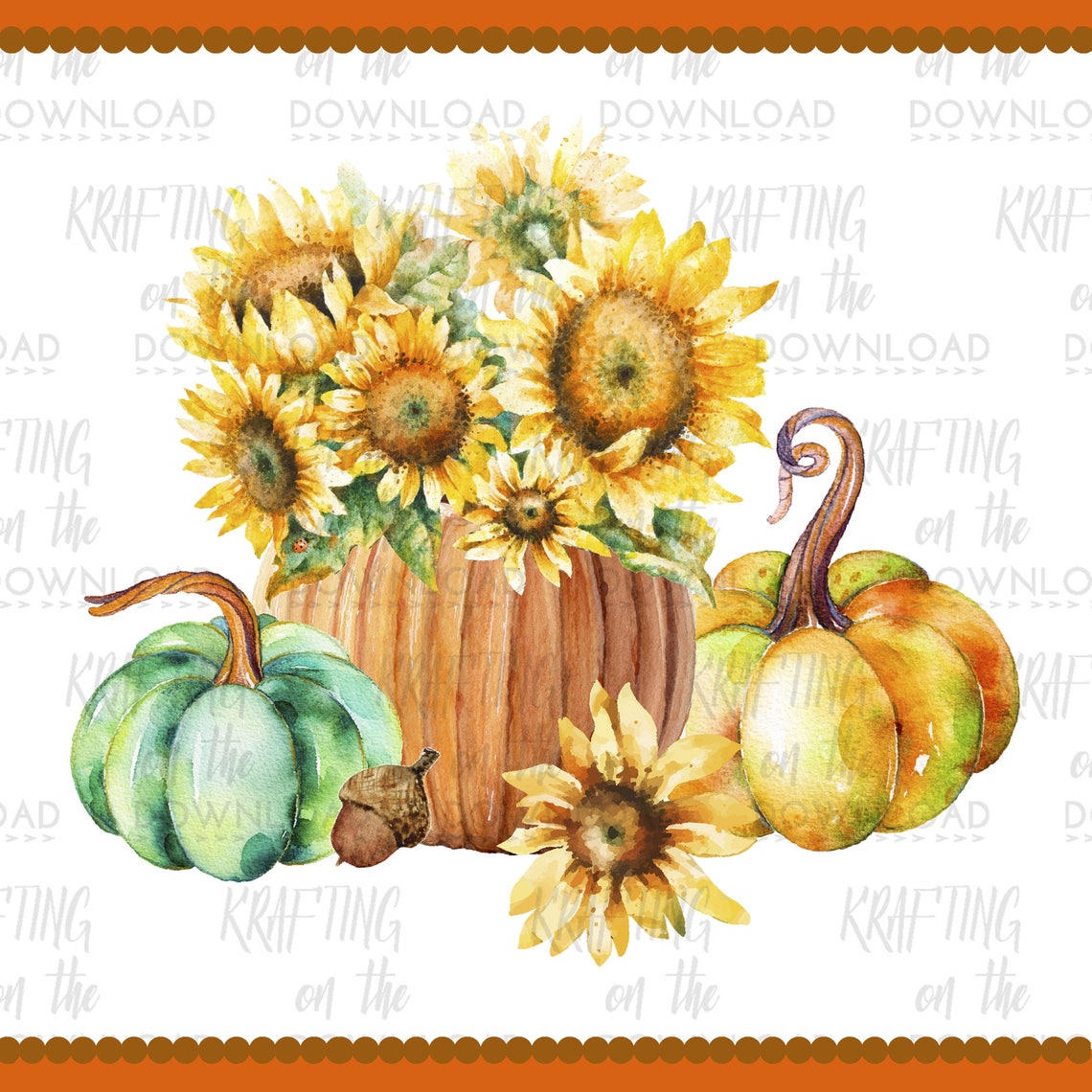 Thanksgiving Watercolor Clipart Png File Watercolor - Etsy