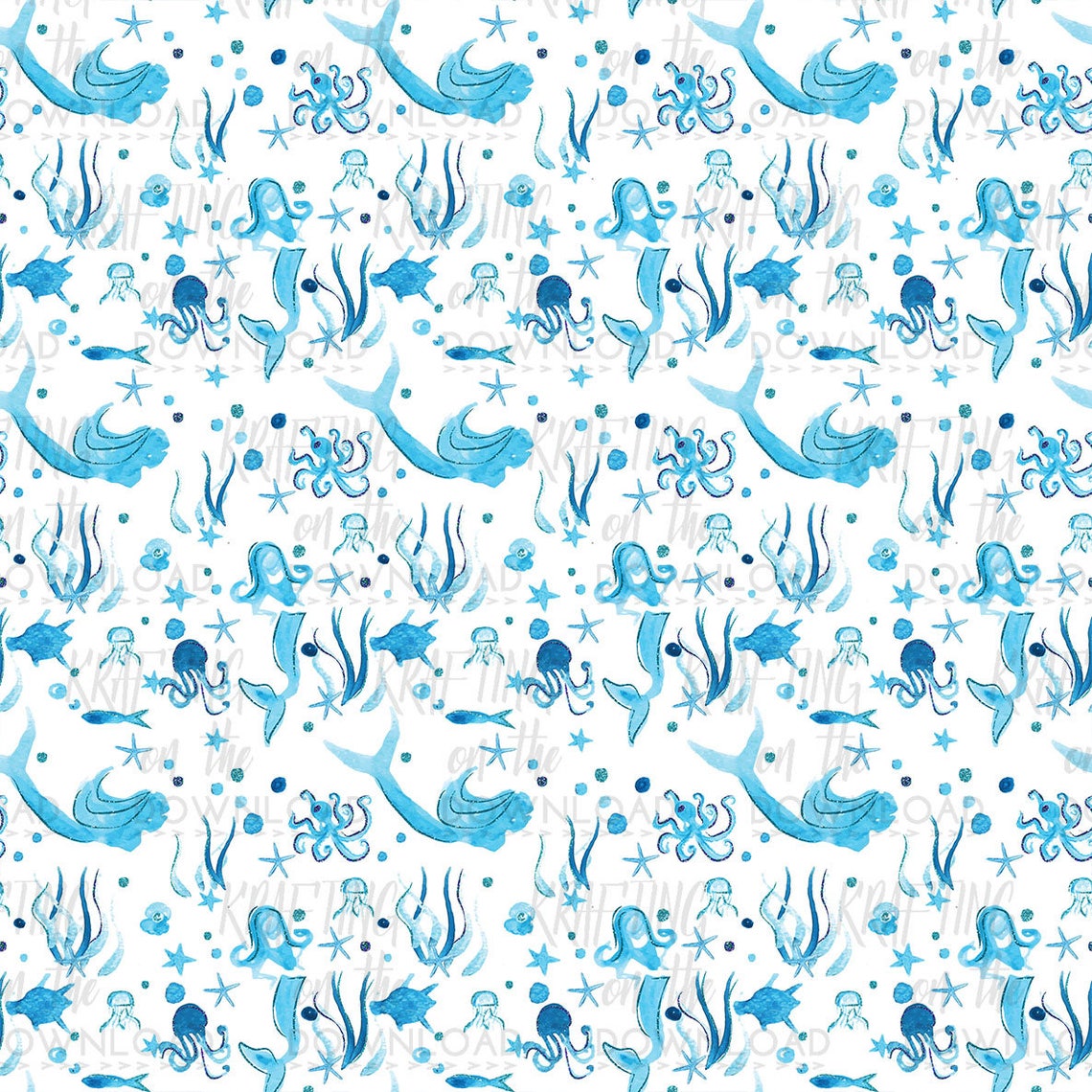 Mermaid Paper Pack Watercolor Mermaid Digital Paper Mermaid - Etsy