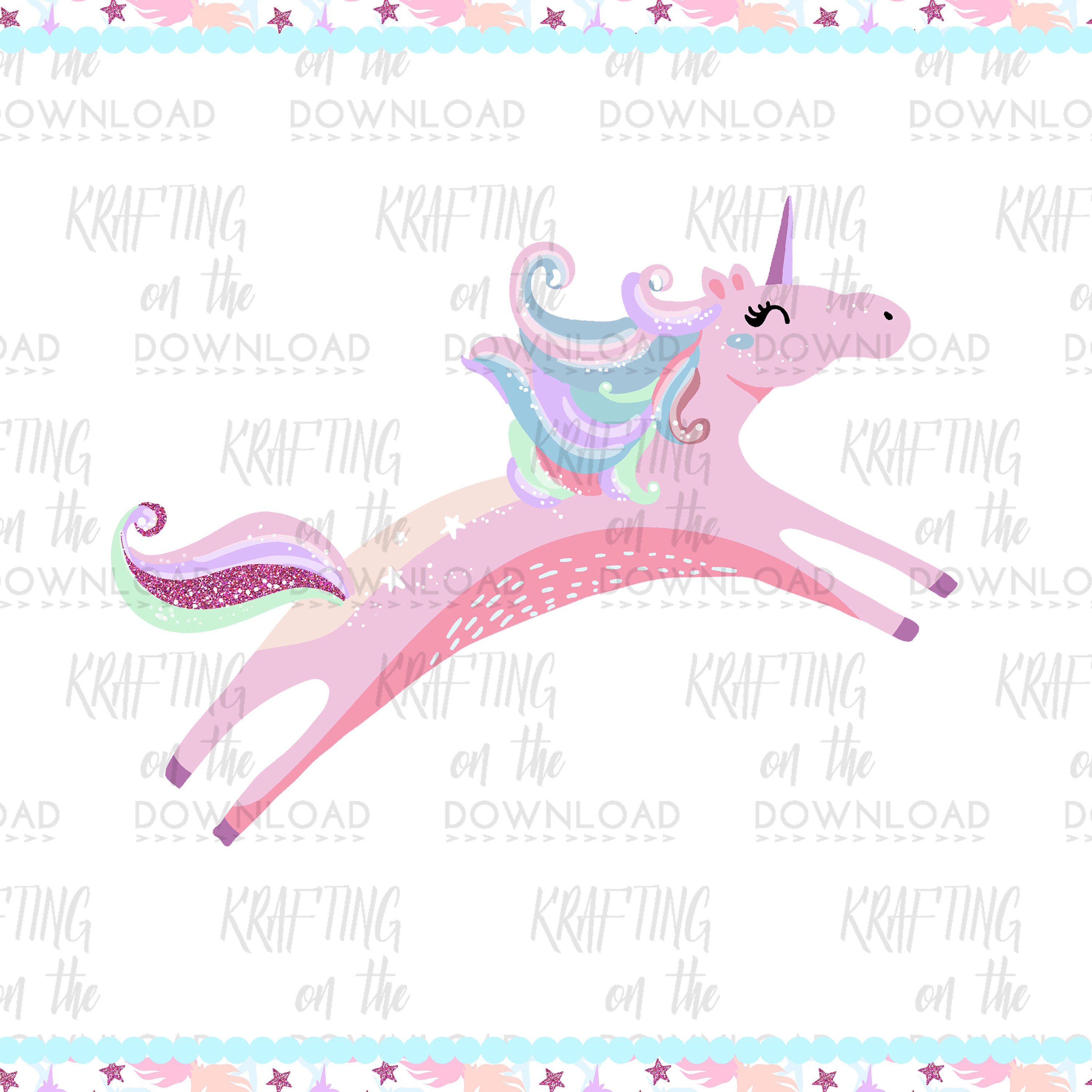 Unicorn clipart pink glitter unicorn clip art princess pastel | Etsy
