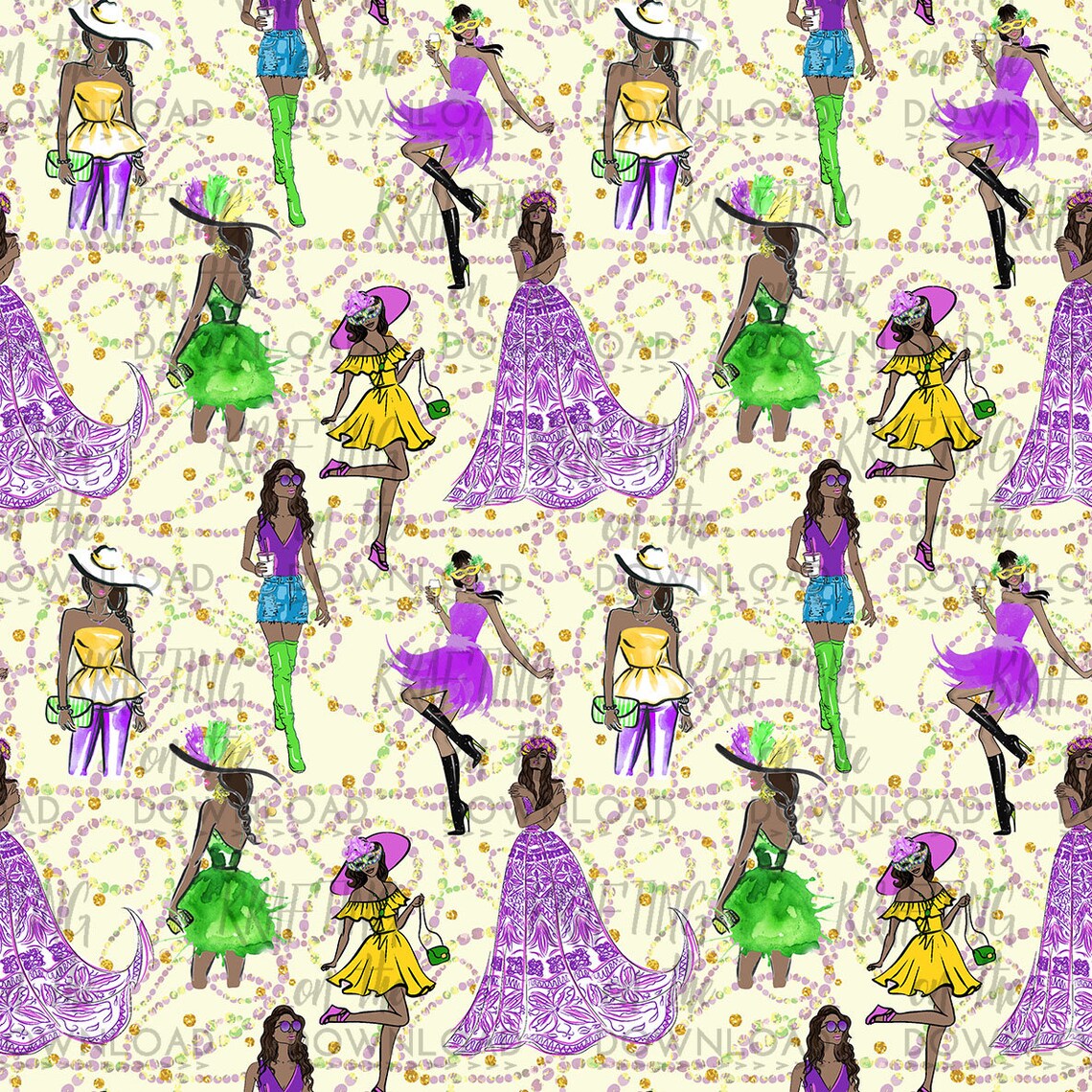 Mardi Gras Digital Paper Watercolor Mardi Gras Paper Pack Watercolor ...