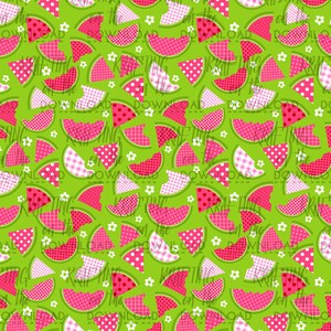Watermelon Digital Paper Pack Summer Picnic Watermelon Patch Pink Green ...