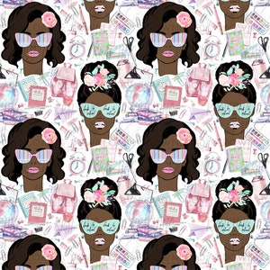 Back to School Paper Pack Watercolor African American Planner Girl ...