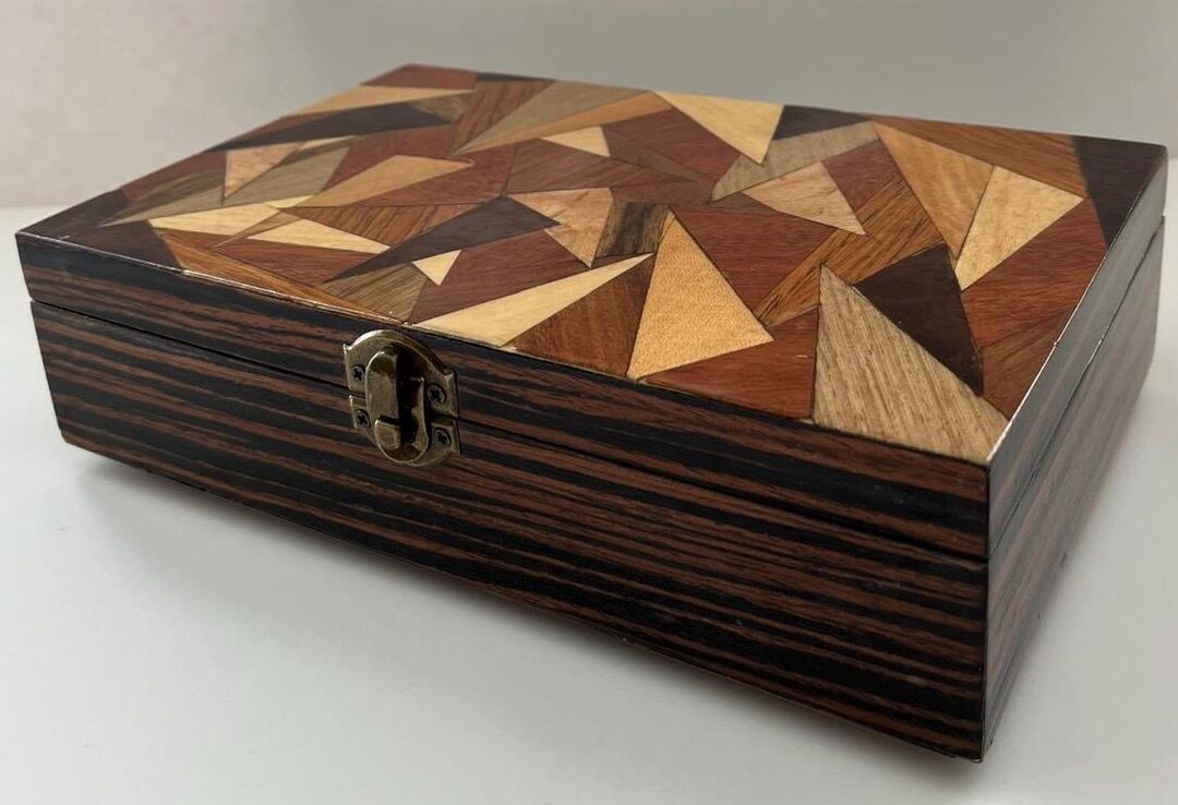 Handcrafted Wooden Jewelry Box With Marquetry - Etsy