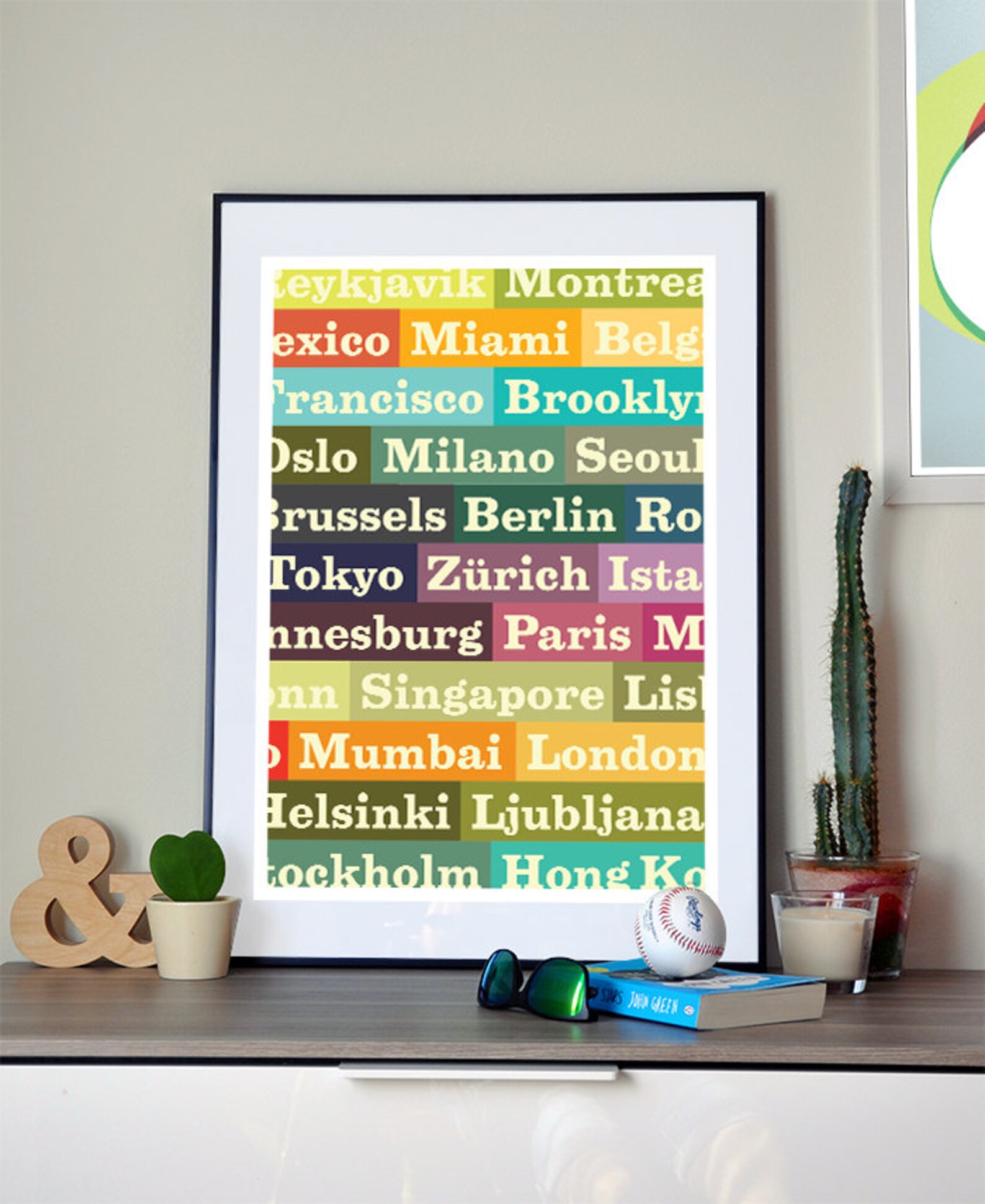 Wall Poster World's Cities, A2 or A3 Print, Illustration, Pastel, Color ...