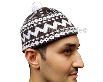 Brown West African Kufi Skull Cap Men Haji Taqiyah Caps - Etsy