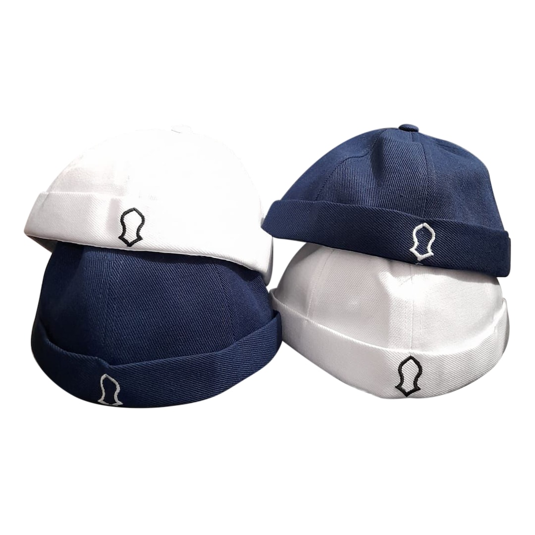 White or Navy Blue Handmade Rasulullah Sandal Kufi Baseball Round ...