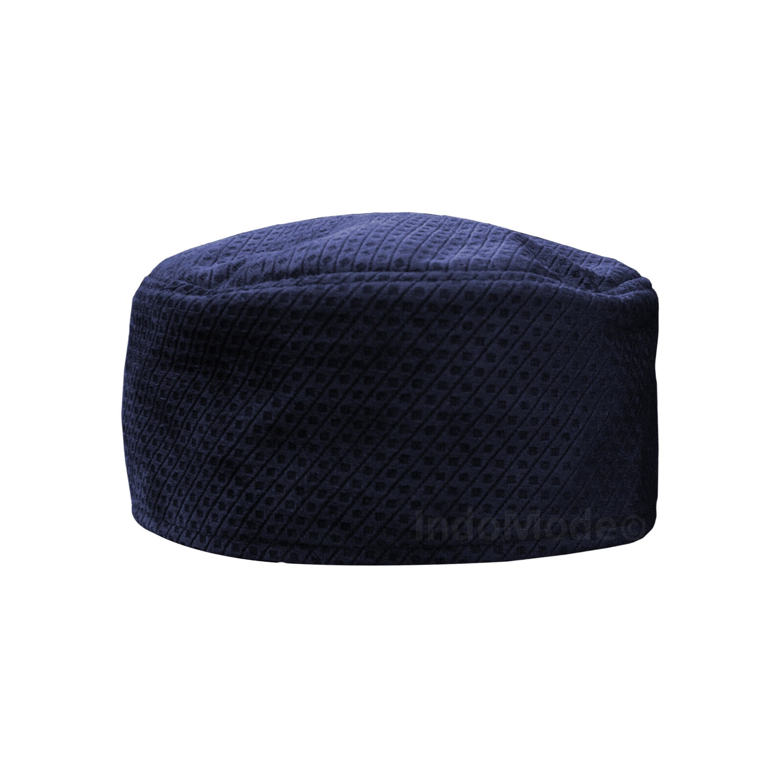 Smooth Velvet Kufi Dark Blue Semi-stff Round Caps Turkish | Etsy