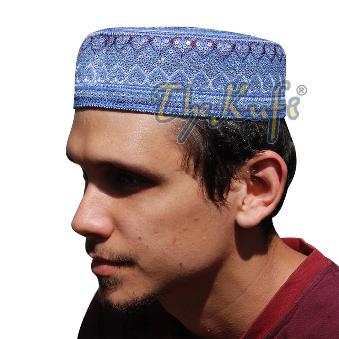 Light Blue Exclusive Hearts Embroidered Pakistani-style Desing Round ...