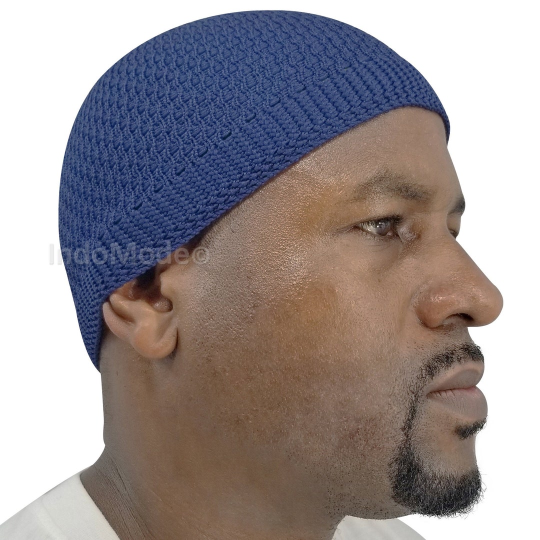 Dark Blue Jumbo Beanie Skull Caps Open-weave 100% Nylon Stretchy ...