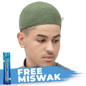 Army Green Skull Cap 100% Cotton Kufi Soft Handcrocheted 3mm - Etsy