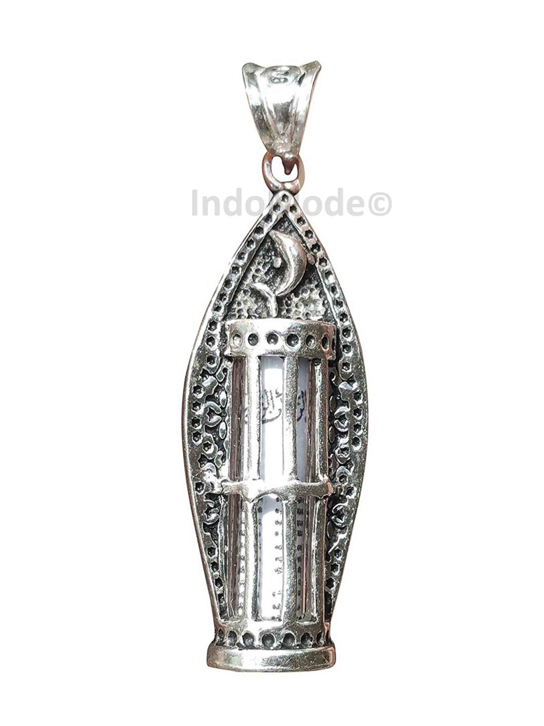 Glass Dolphin Slightly Oval Jowshan Vial Enclosed in Sterling Silver ...