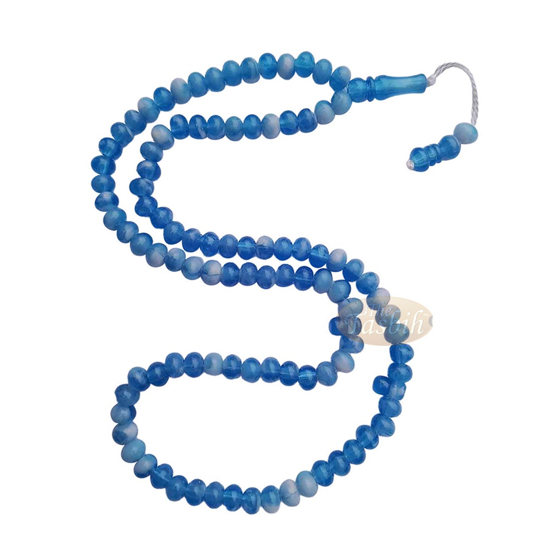 Small Marble Blue & White Durable Plastic Marble Colored Tasbih With ...