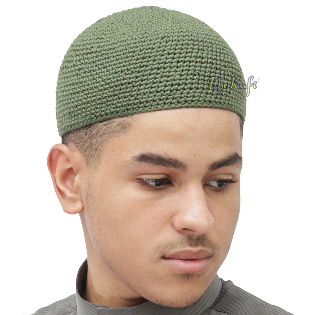 Army Green Skull Cap 100% Cotton Kufi Soft Handcrocheted 3mm - Etsy