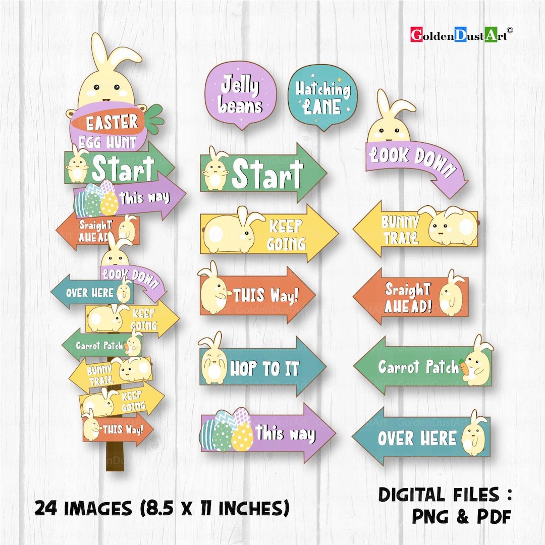Easter Egg Hunt Arrow Signs,easter Egg Hunt Directional Signs,easter ...
