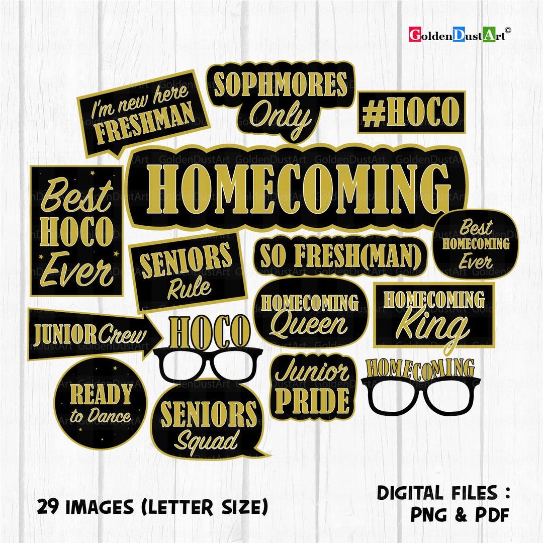 Homecoming Photo Booth Props, Printable Homecoming Photo Booth Props ...