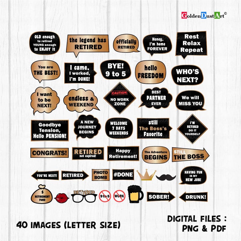 Retirement Photo Booth Props, Retirement Props, Retirement Party Props ...