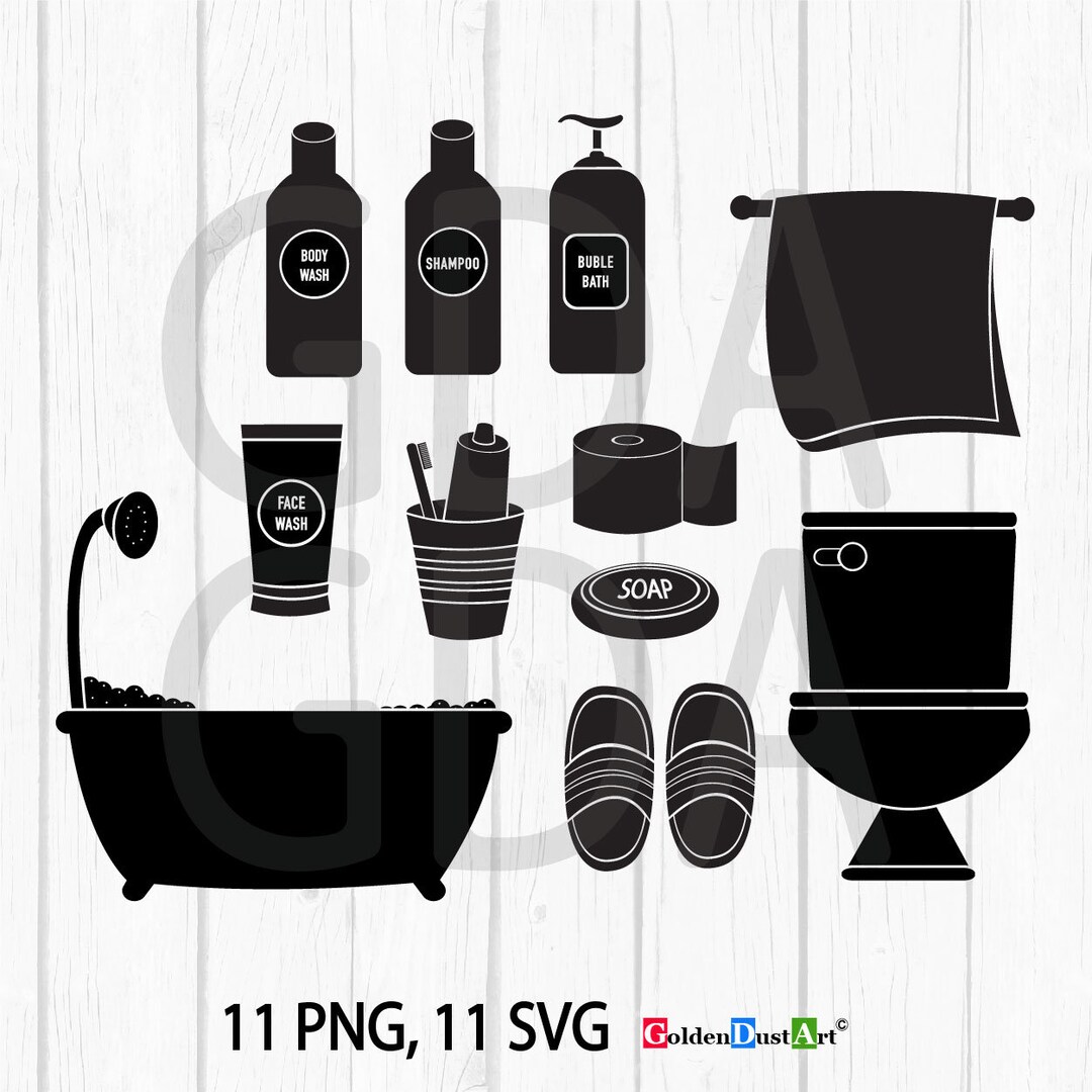 Bathroom Clip Art, Bathroom PNG, Bathroom SVG, Bathroom Digital Clip ...