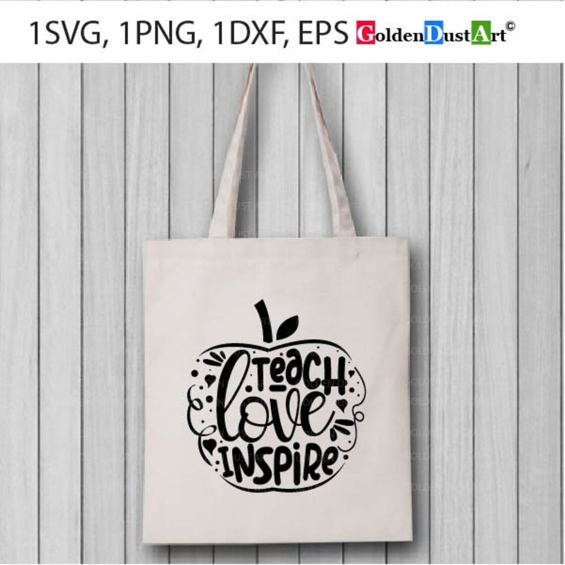 Teach Love Inspire Svg SVG Cut File Teacher Life Svg School - Etsy