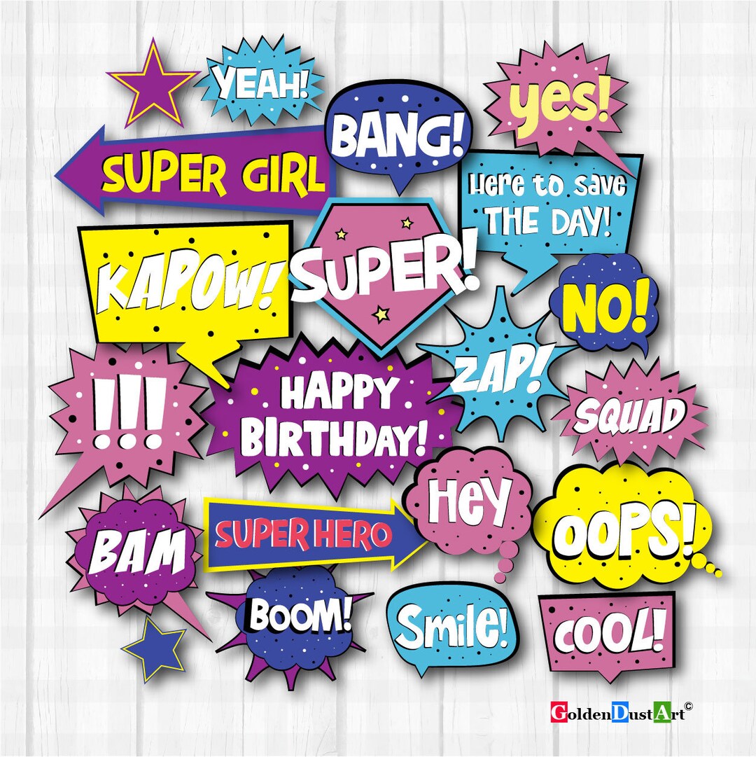 Superhero Photo Booth Props, Superheroes Photo Booth Props, Superhero ...