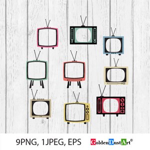 Vintage TV Digital Clipart, Retro Tv, Digital Clipart, Vintage ...