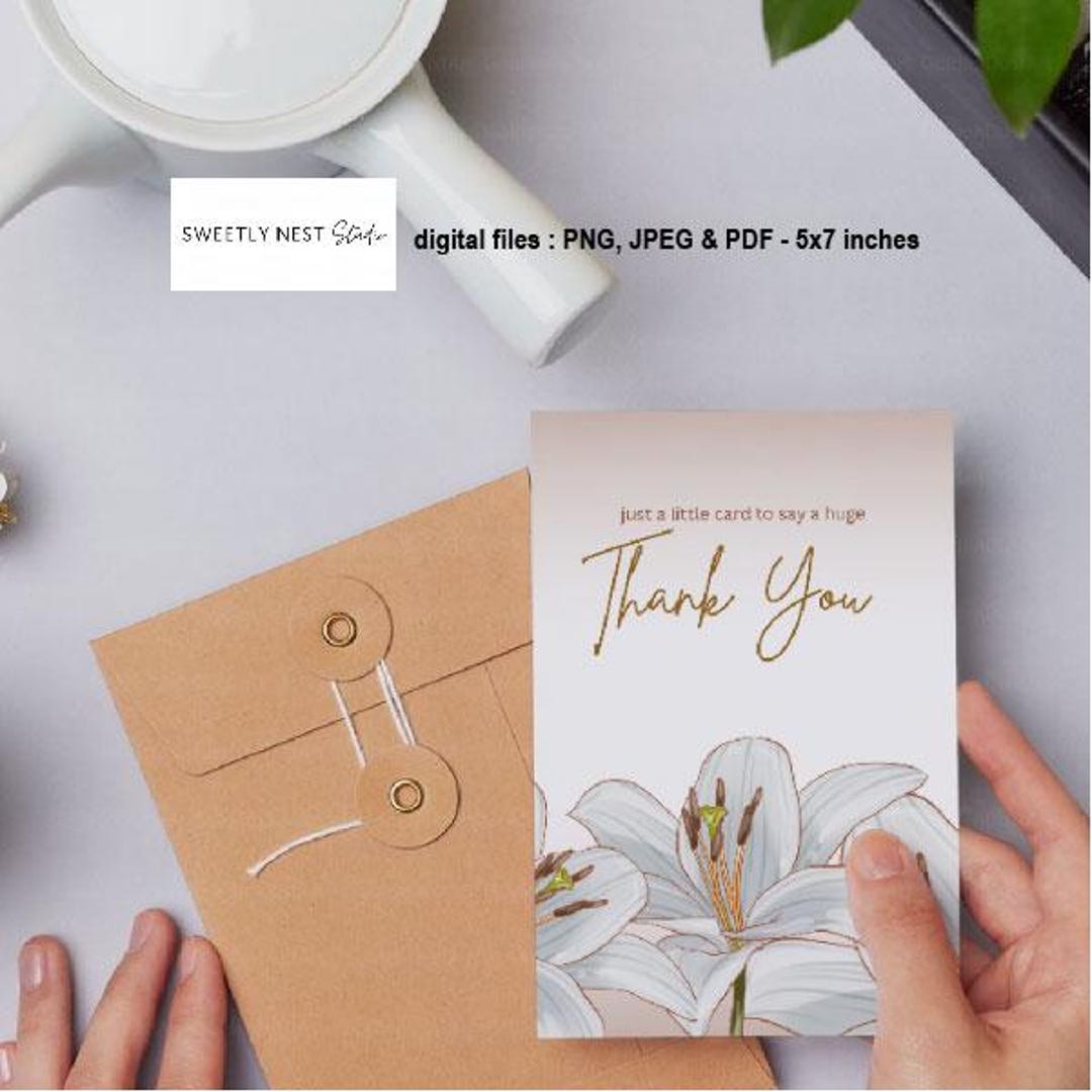 Floral Thank You Card Printable | Just a Little Card to Say a Huge ...