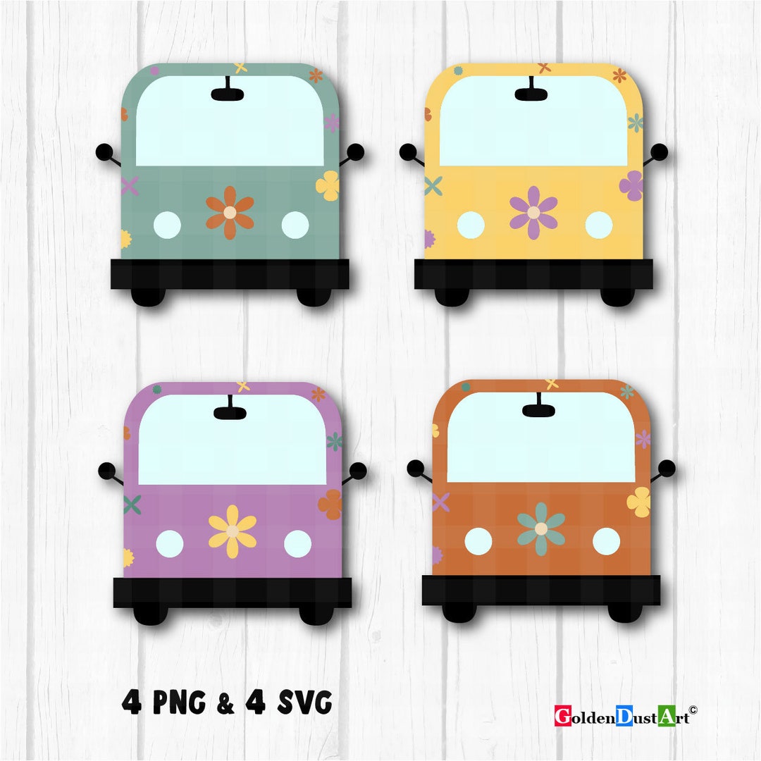 Retro Hippie Van Clipart, Hippie Van SVG, Hippie Van PNG - Etsy