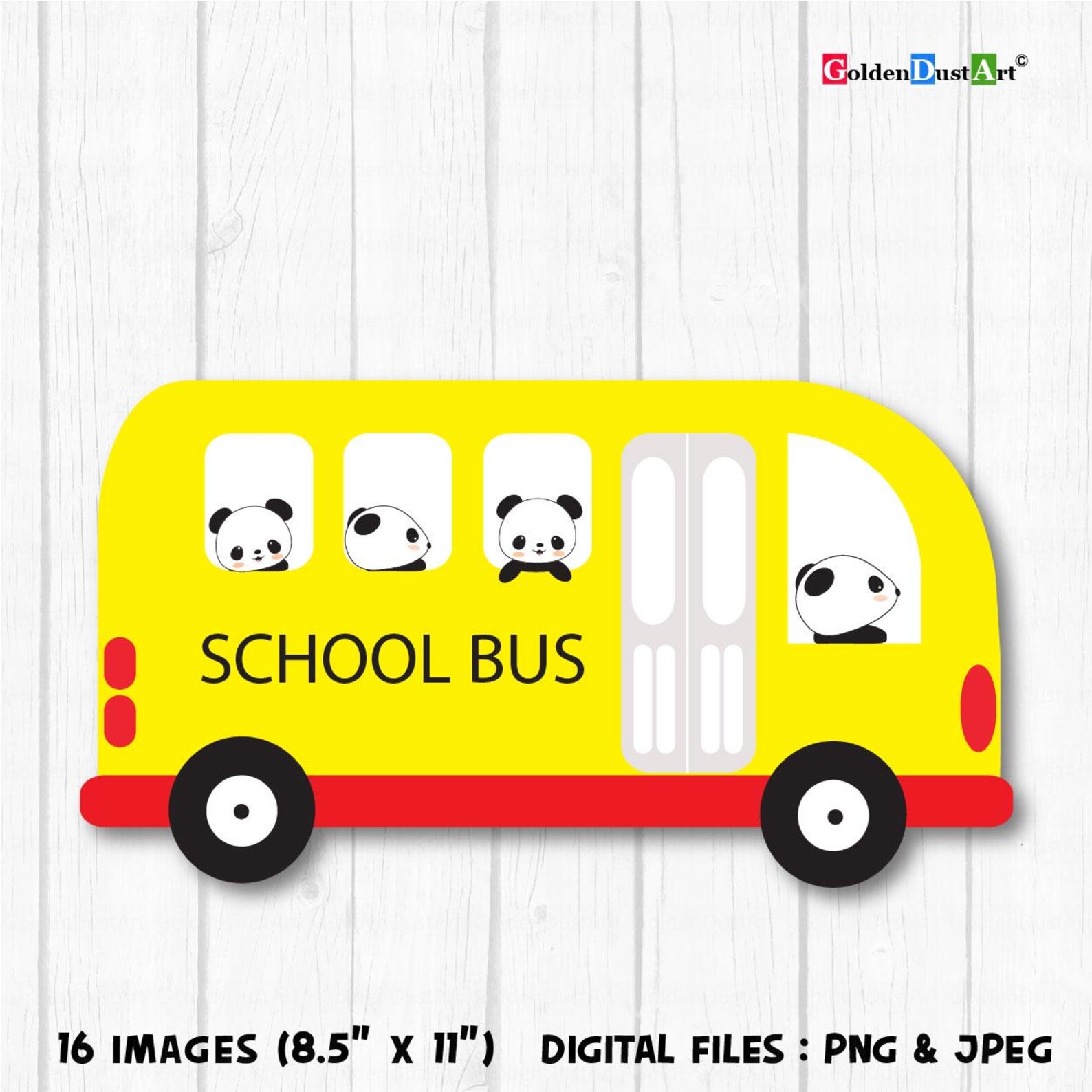 Back to School Clipart, Panda Back to School, Kawaii Back to School ...